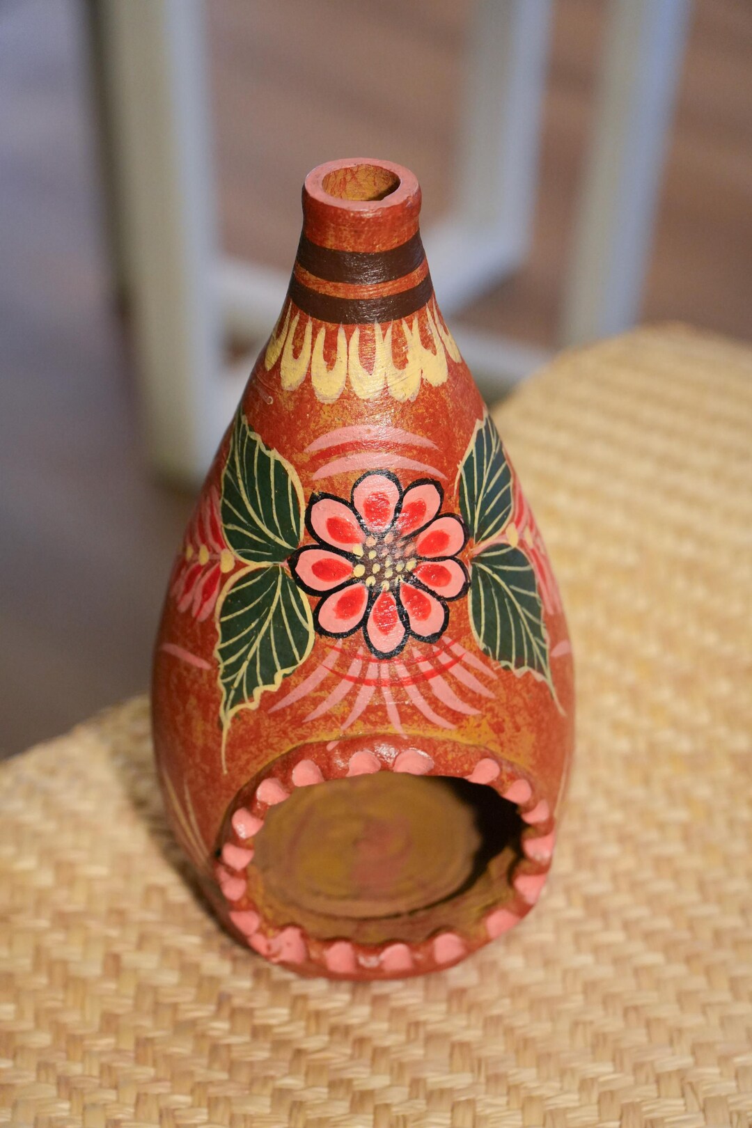 Hand-painted Mexican Clay Chimney | Barro Copal Burner | Incense Holder ...