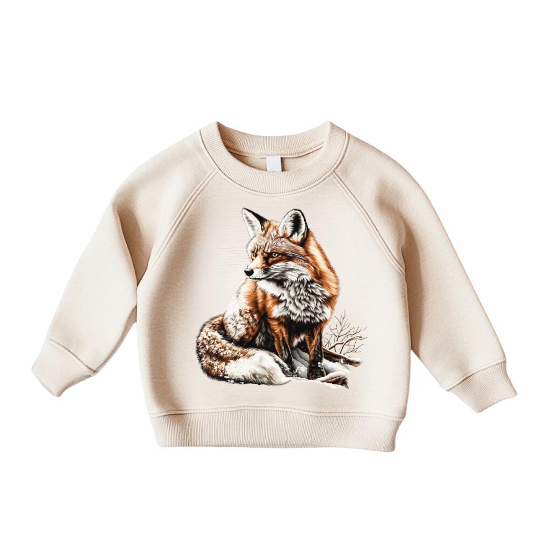Retro Red Fox Kids Sweatshirt Vintage US Wildlife - Etsy