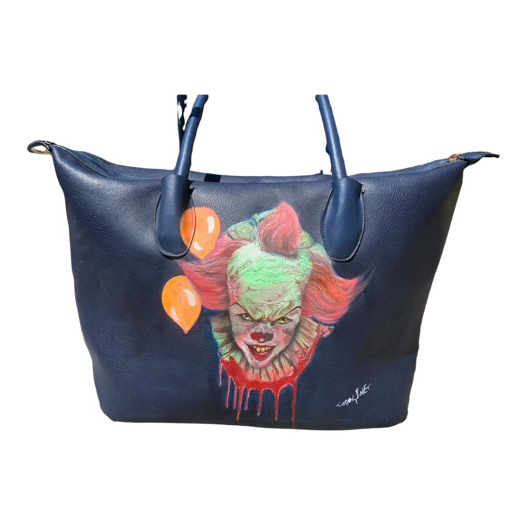 Horror Clown Bag Pennywise Gothic Bag Hand Painted Bag - Etsy