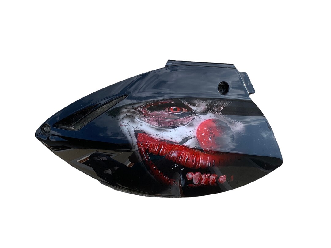 Mural on Motorcycle Part, Horror Clown Airbrush, Wall Picture ...