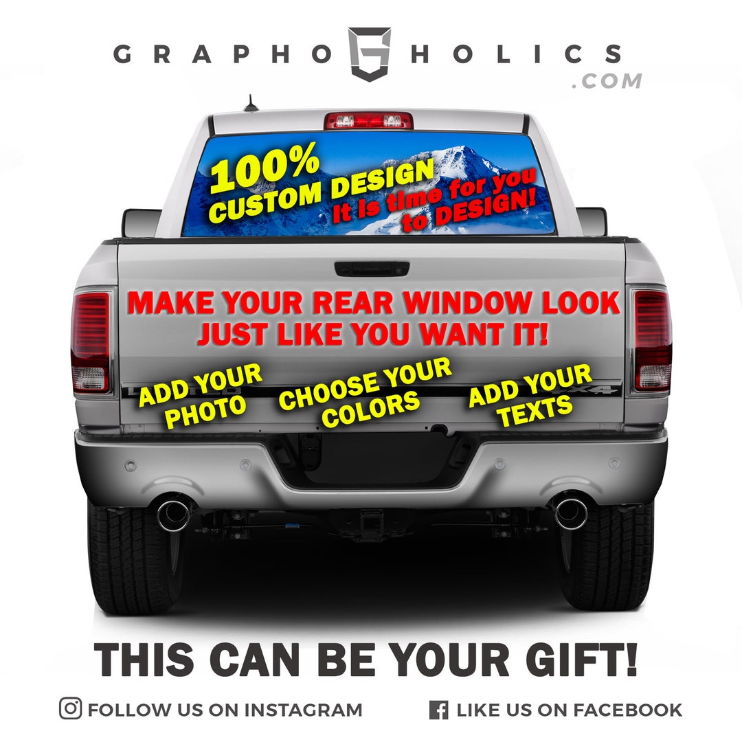 NEW!!! Custom High Quality Pick-up Truck Perforated Rear Window Sticker ...