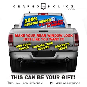 NEW!!! Custom High Quality Pick-up Truck Perforated Rear Window Sticker ...