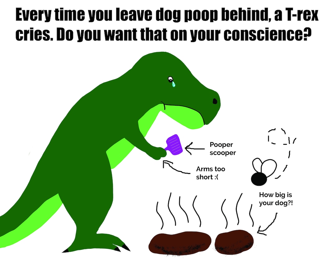 T-rex Unhinged Dog Poop Sign With Easy Print-at-home JPEG - Etsy