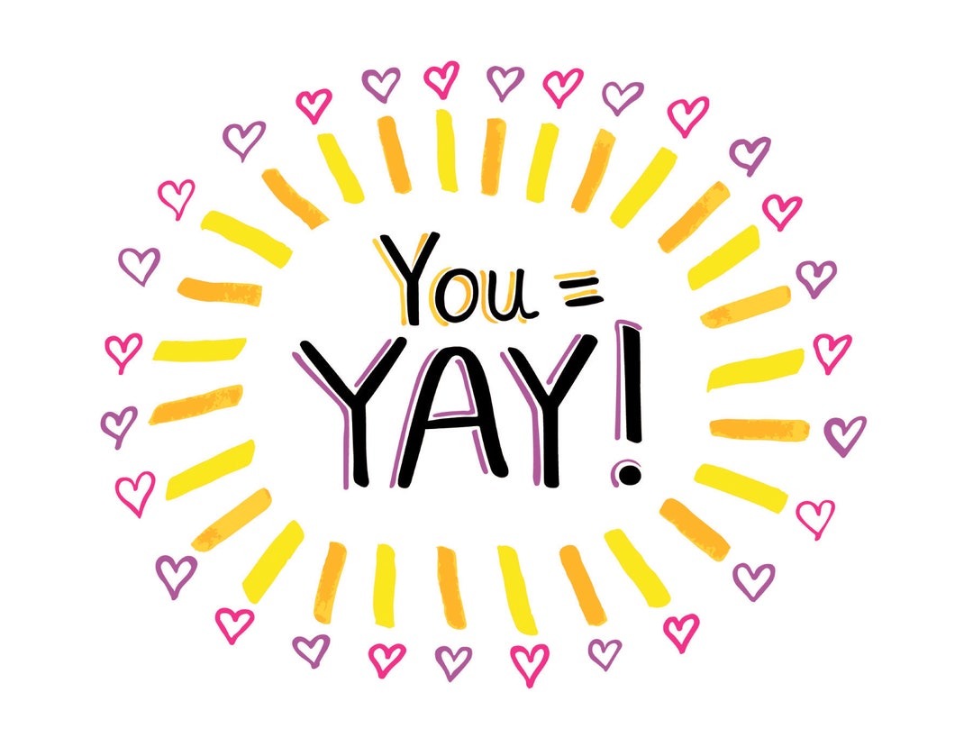 You = Yay! Silly Love Card - Etsy