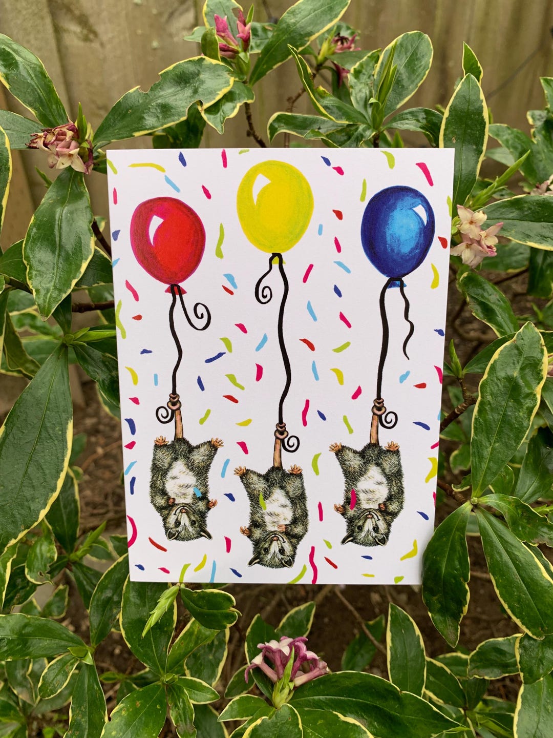 Awesome Possum Birthday Card — Hand Drawn Party Possums! - Etsy