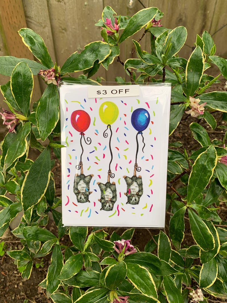 Awesome Possum Birthday Card — Hand Drawn Party Possums! - Etsy