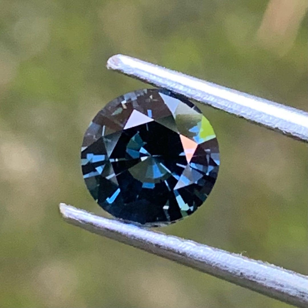 Deep Teal Blue Spinel 6.5 Mm Round 1.08 Ct Loose Gemstone for Jewelry ...