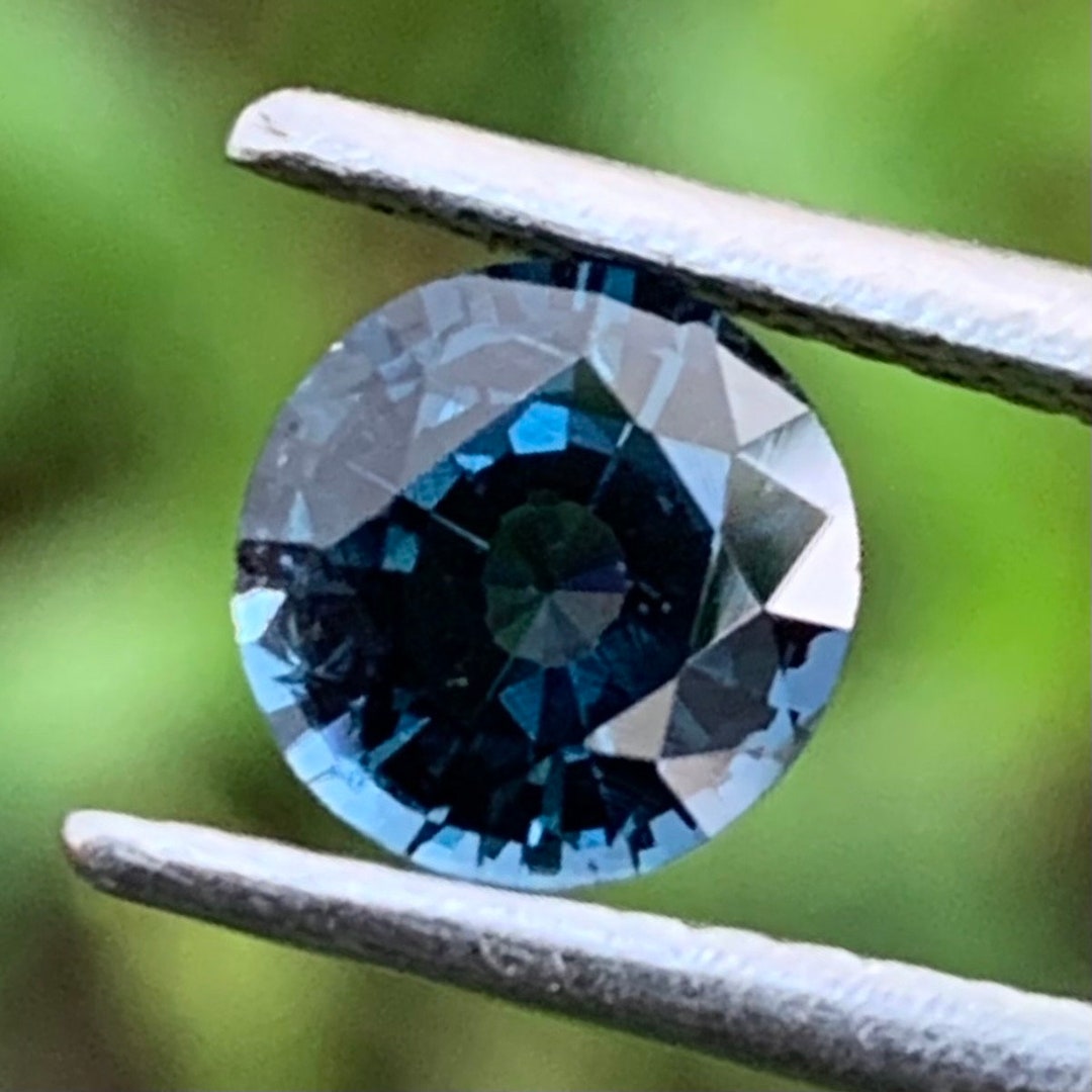 Teal Blue Spinel Round 5.85 Mm / 0.85 Ct Natural Loose Gemstone for ...