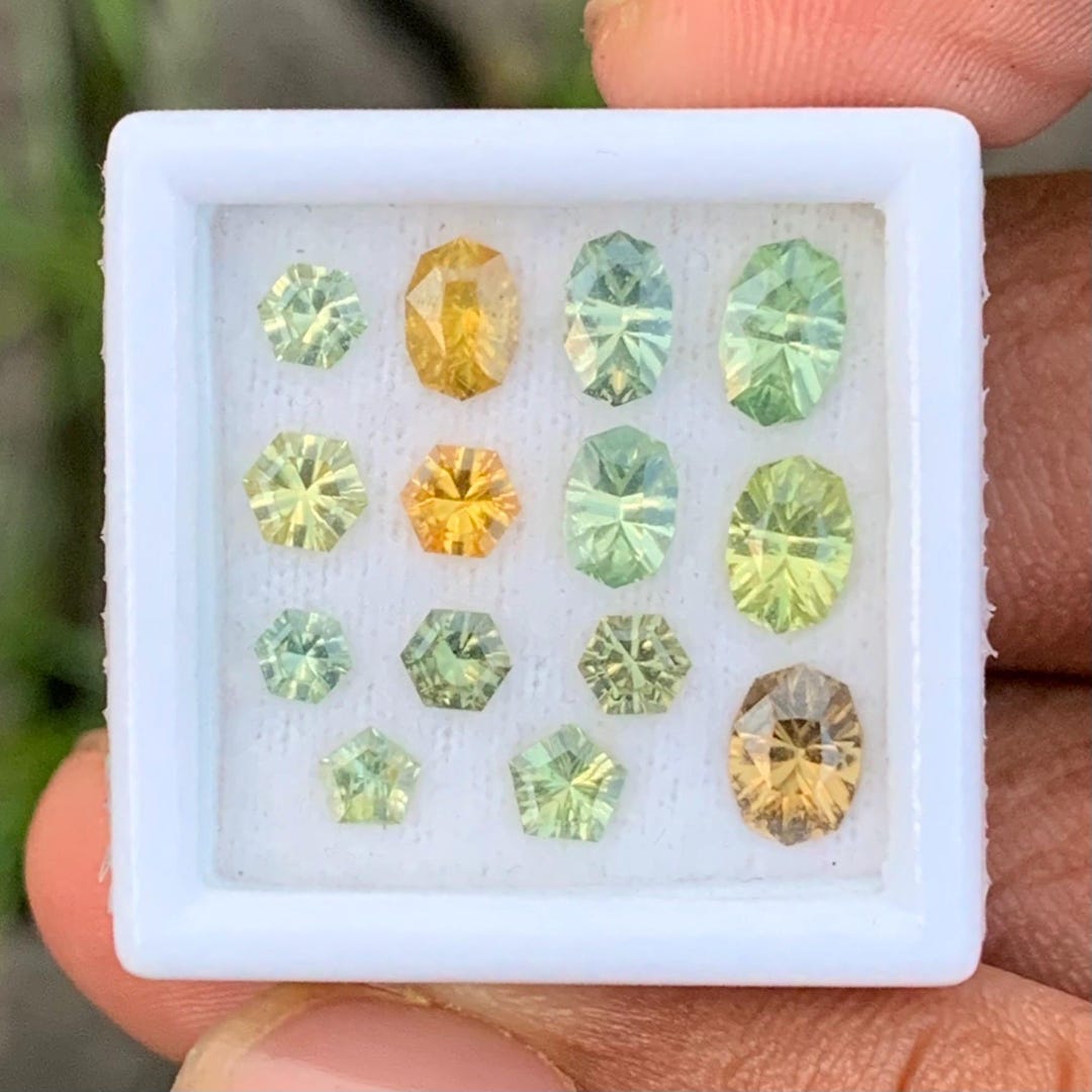 Zircon Parcel of Fantasy Cut / Concave Cut Different Geometric Shapes ...