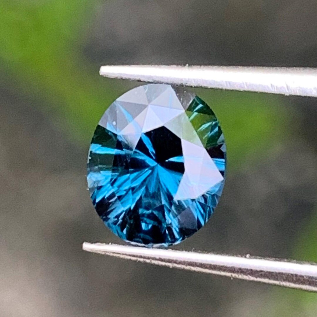 Teal Blue Spinel Fantasy / Concave Cut Oval 0.85 Ct Natural Loose ...