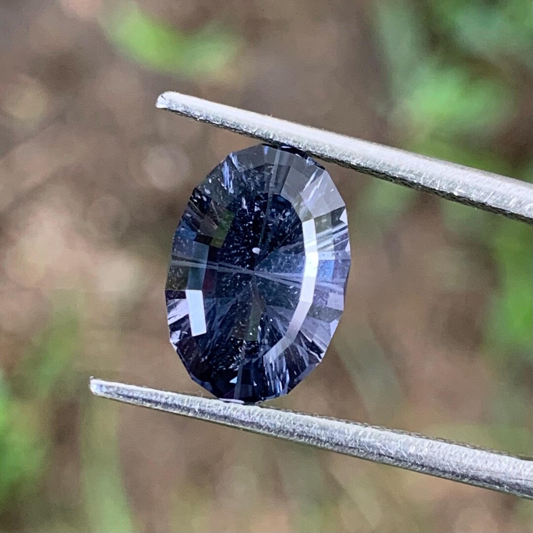 Deep Blue Spinel Concave Cut / Fantasy Cut Modified Oval 3.09 Ct ...