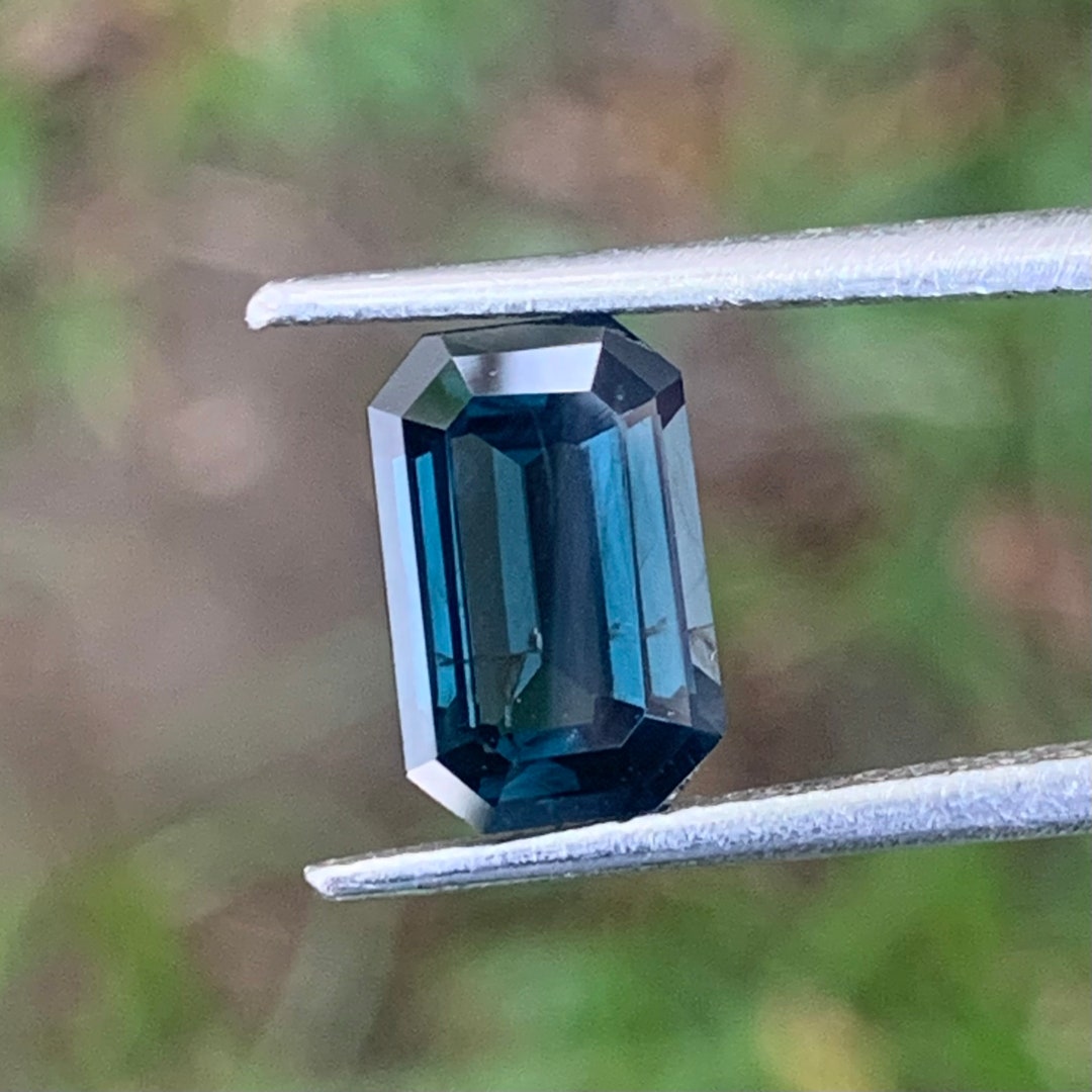 Deep Teal Blue Spinel Emerald Cut Octagon 2.06 Ct Loose Gemstone for ...