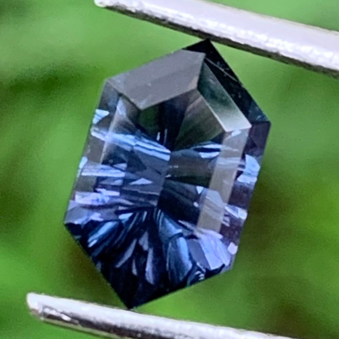 Deep Blue Spinel Concave Cut Hexagon 0.65 Ct Natural Loose Gemstone ...