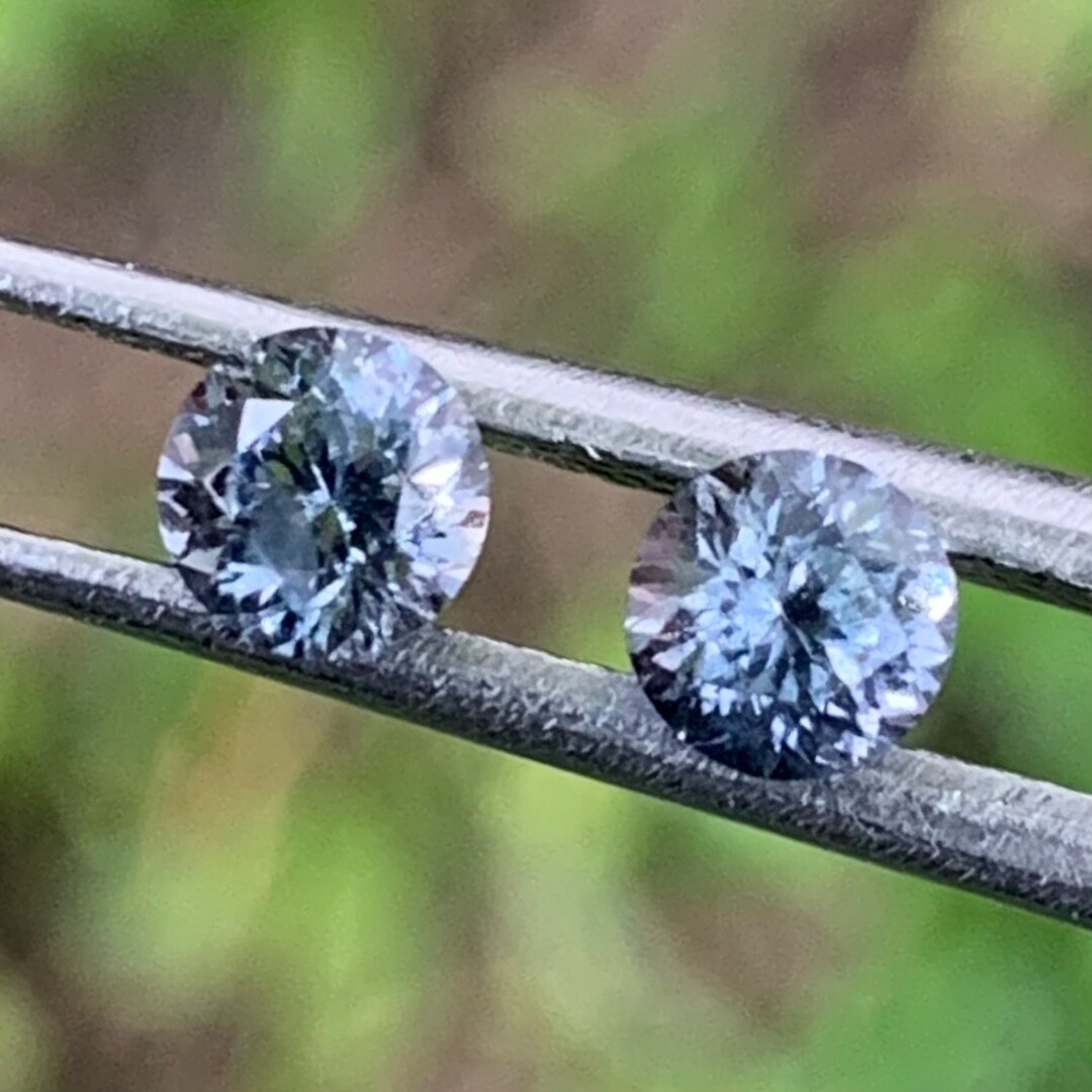 Teal Blue Spinel Round Pair Flower Cut 4.05 Mm 0.67 Ct Natural Loose ...