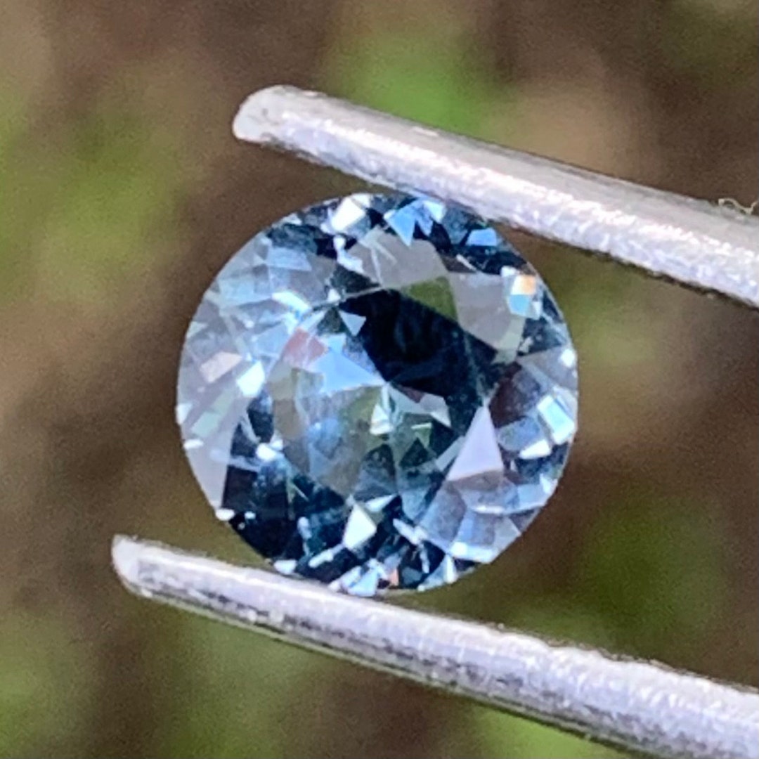 Teal Spinel Flower Cut 5.35 Mm Round 0.58 Ct Natural Unheated Loose ...