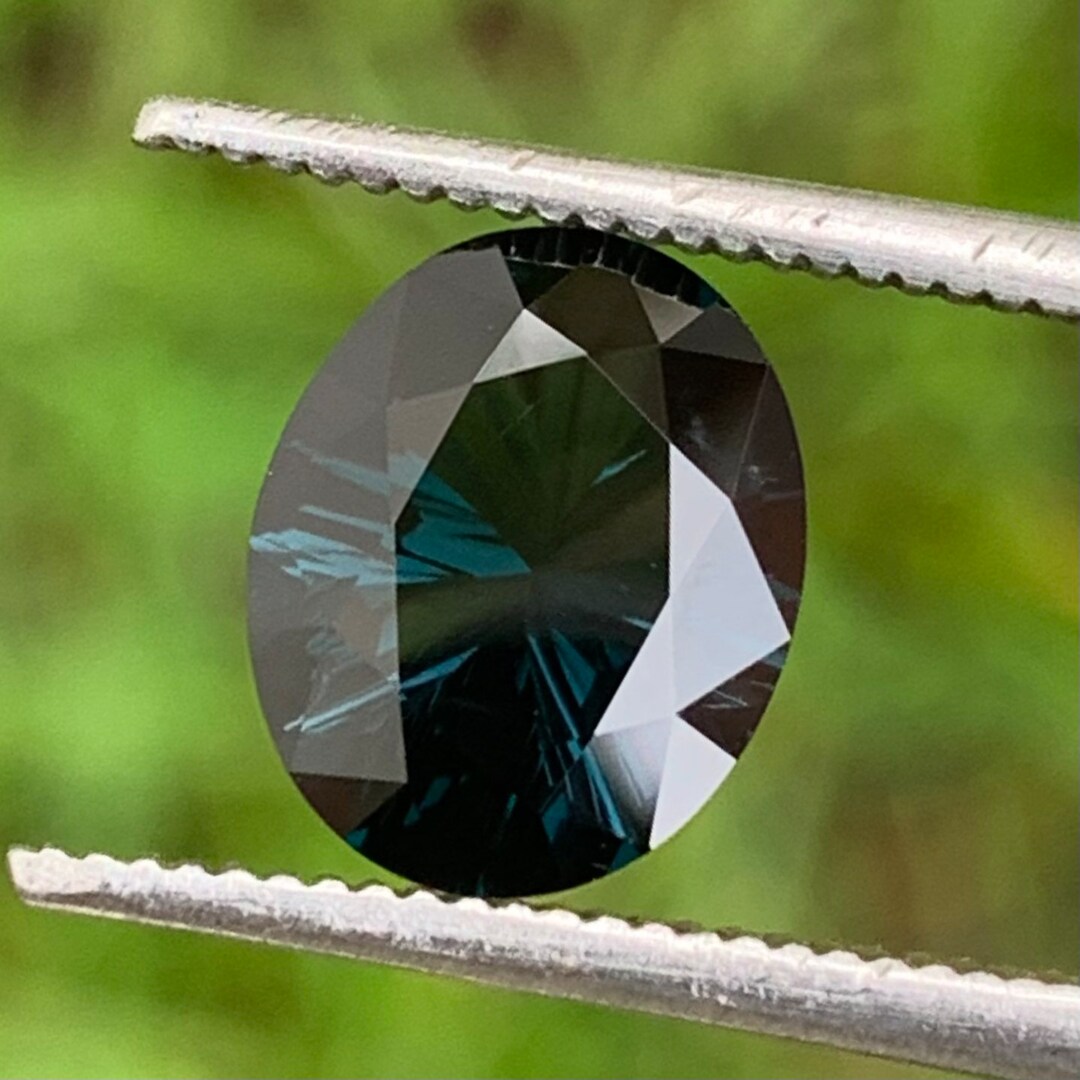 Deep Teal Blue Spinel Concave Cut 1.83 Ct Oval Loose Gem Stone From Sri ...