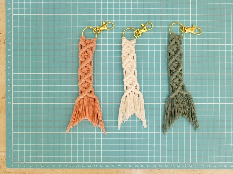Macrame Keyring Whale Tail Mermaid Ocean Bag Charm | Etsy
