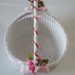 Easter Egg Wicker White Round Basket Easter Large Basket With Handle ...