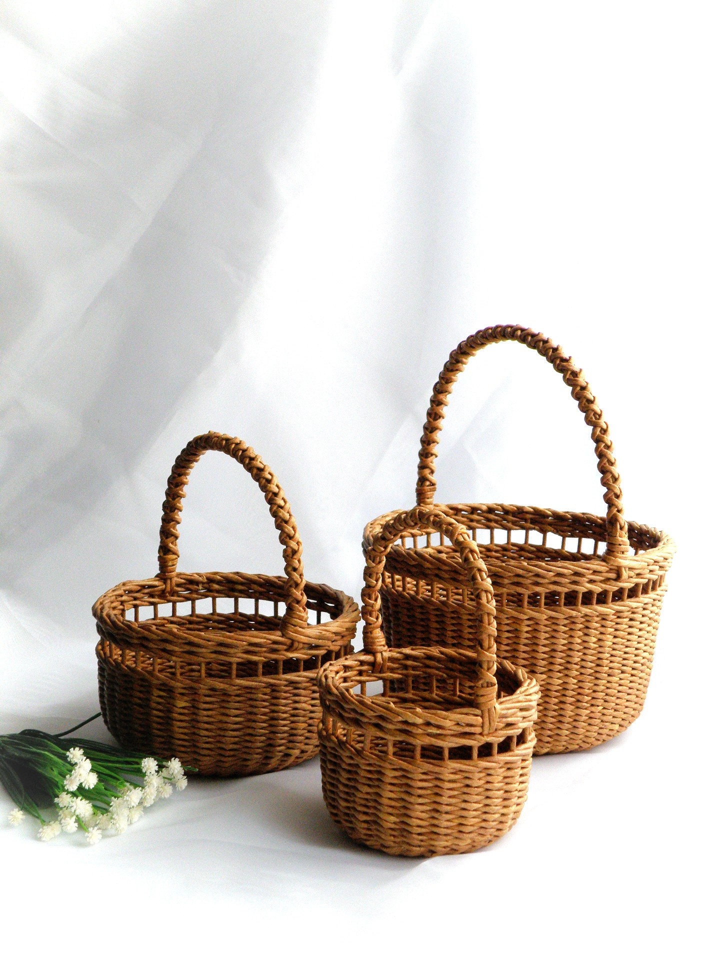 Rustic Wedding Basket Set Wicker Wedding Basket Flower Girl - Etsy