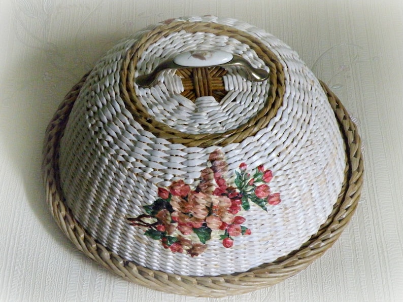 Wicker Storage Kitchen Basket Large Wicker Tray With Lid Round - Etsy