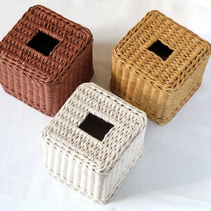 Square Tissue Box Cover Tissue Basket Tissue Box Primitive Style Basket ...