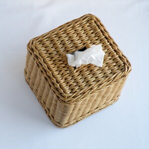 Square Tissue Box Cover Tissue Basket Tissue Box Primitive Style Basket ...