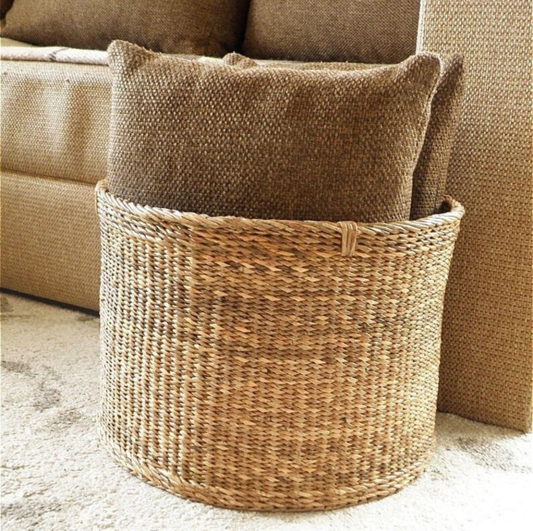 Set Wicker Storage Round Basket Without Lid Woven Country Basket ...