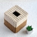 Square Tissue Box Cover Tissue Basket Tissue Box Primitive Style Basket ...