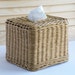 Square Tissue Box Cover Tissue Basket Tissue Box Primitive Style Basket ...