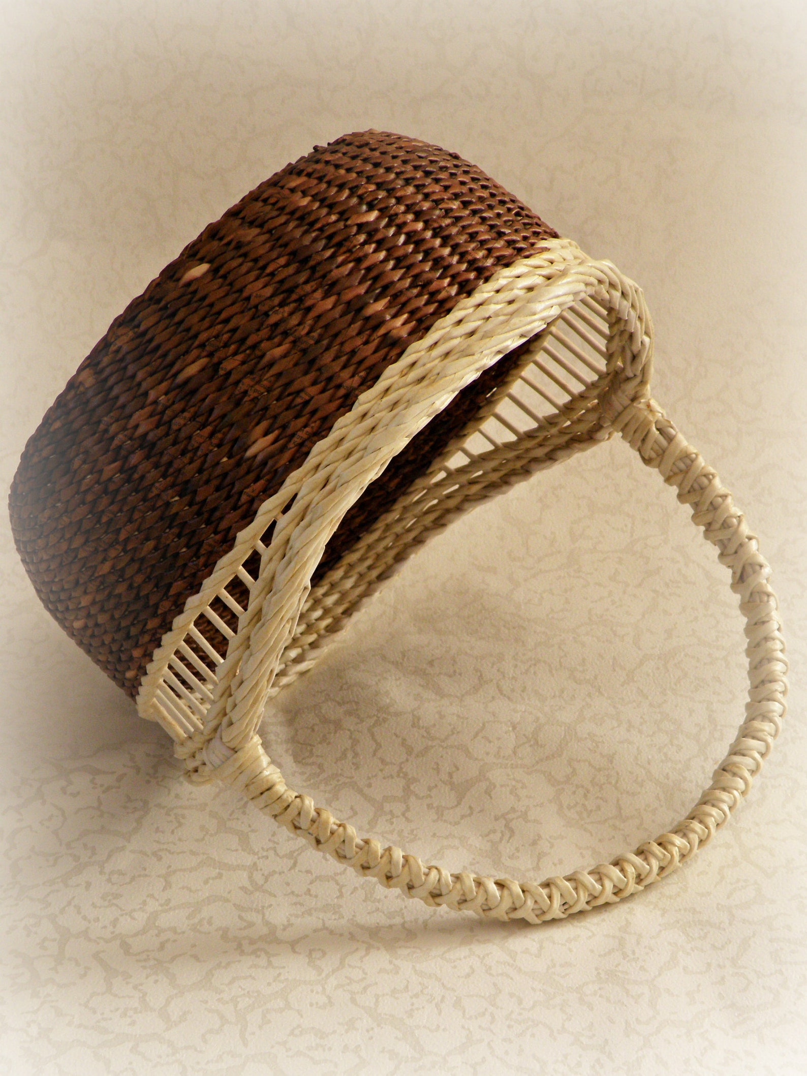 Large Round Handwoven Wicker Basket With Handle Rustic Wedding - Etsy