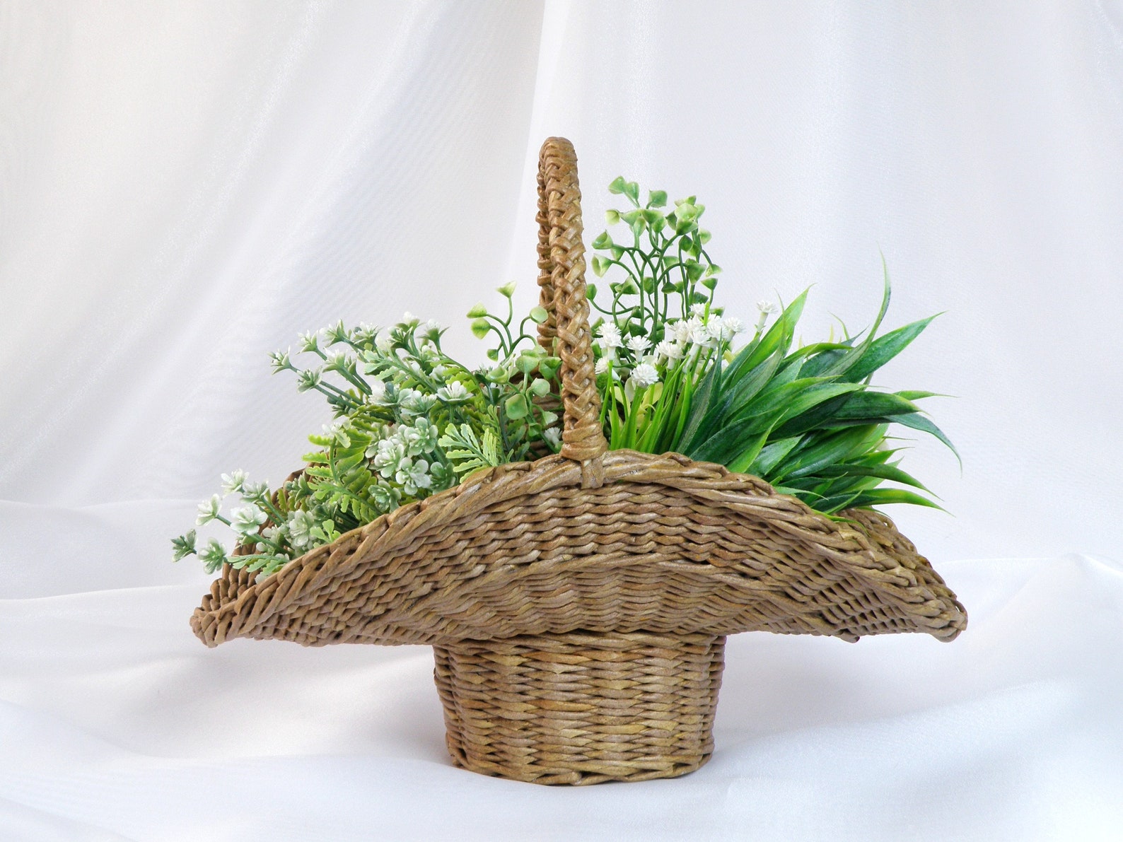 Flower Girl Basket With Handle Rustic Wedding Basket Small Wicker ...