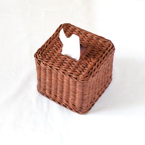 Square Tissue Box Cover Tissue Basket Tissue Box Primitive Style Basket ...