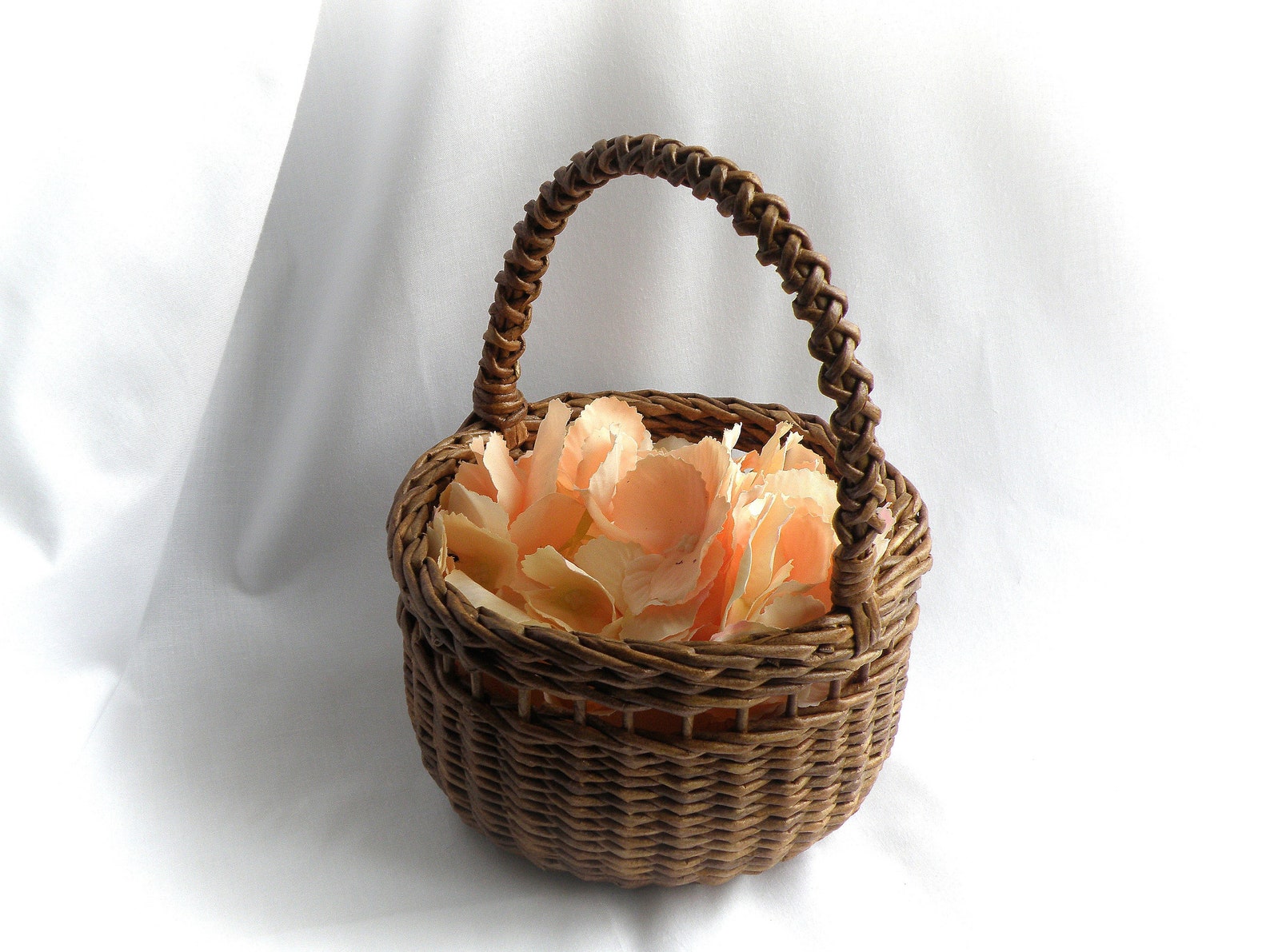 Flower Basket for a Rustic Wedding Romantic Flower Girl Basket - Etsy