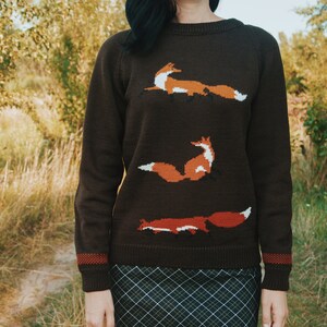 Knitted Sweater Women Handmade Fox Sweater Woodland Theme - Etsy