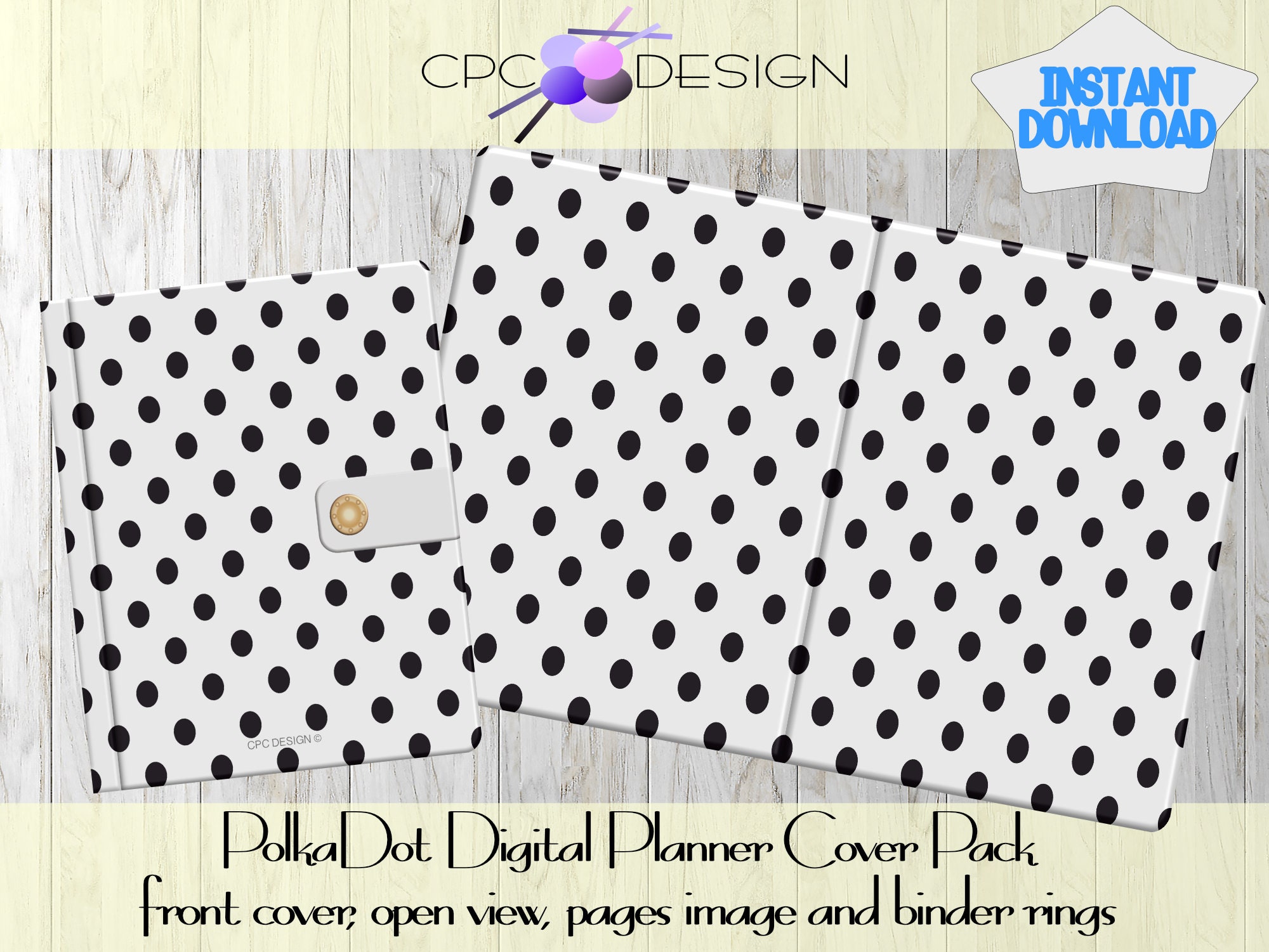 Polka Dot Cover Pack for Goodnotes: Front View Open View - Etsy
