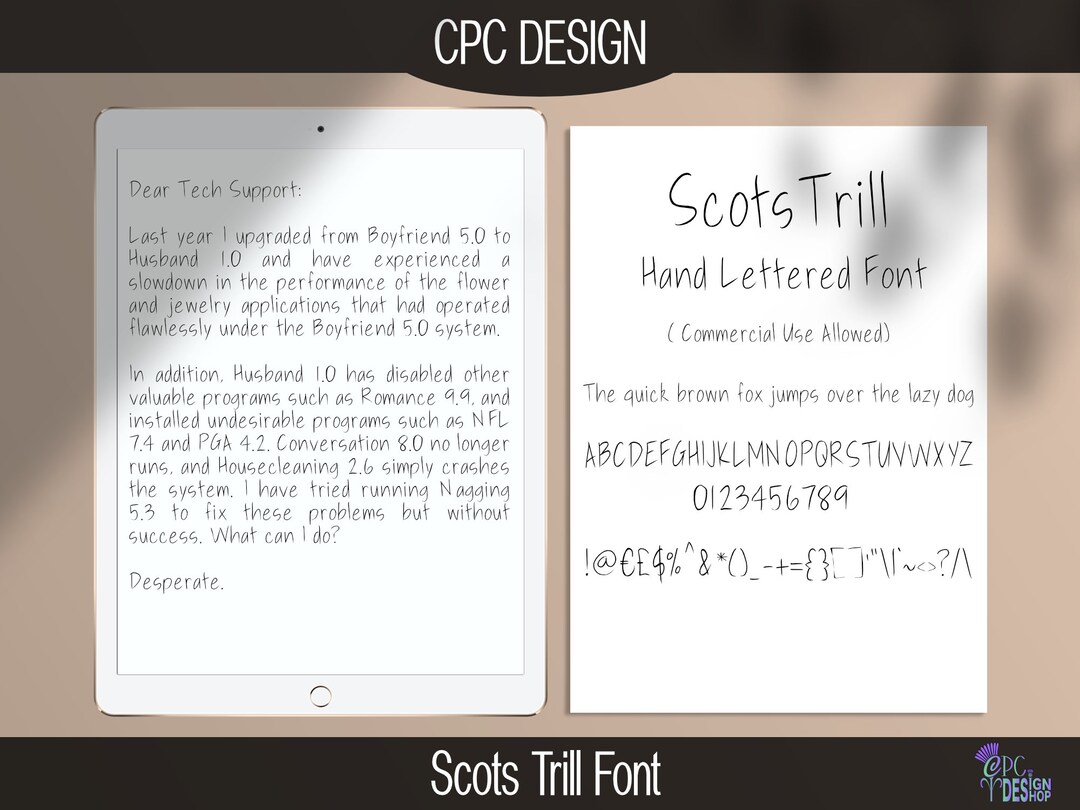 Hand Lettered Font Scots Trill - Etsy