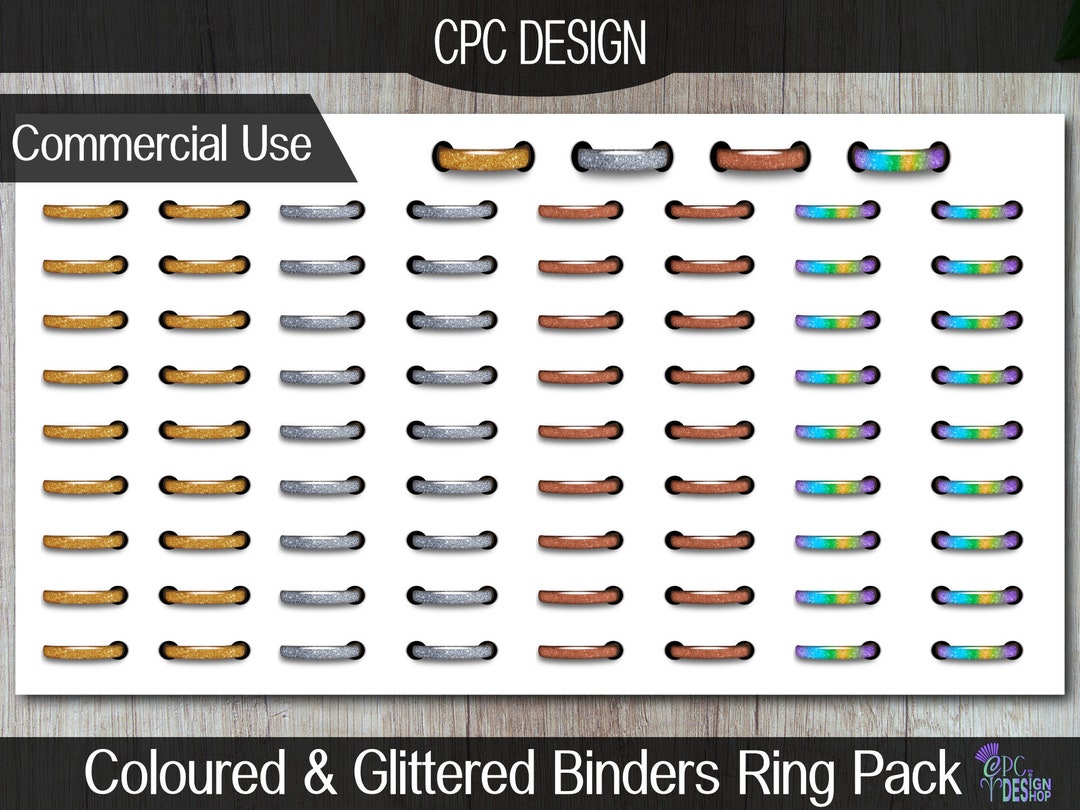 Coloured & Glittered Binders Ring Pack for Goodnotes: - Etsy