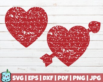 Distressed heart svg | Etsy