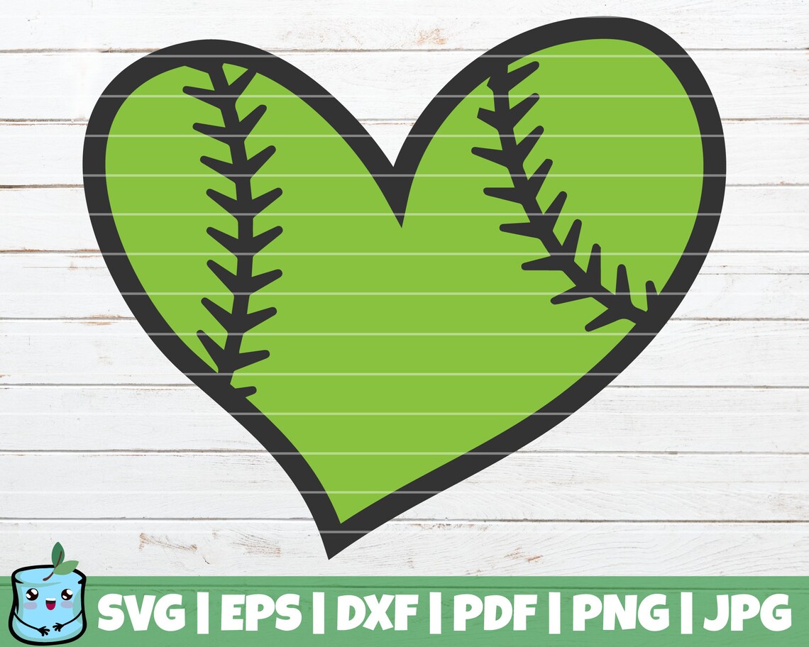 Baseball/softball Heart SVG Cut File Commercial Use | Etsy