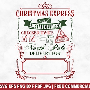 Christmas Express Delivery SVG Cut File, Santa Sack SVG for Cricut ...