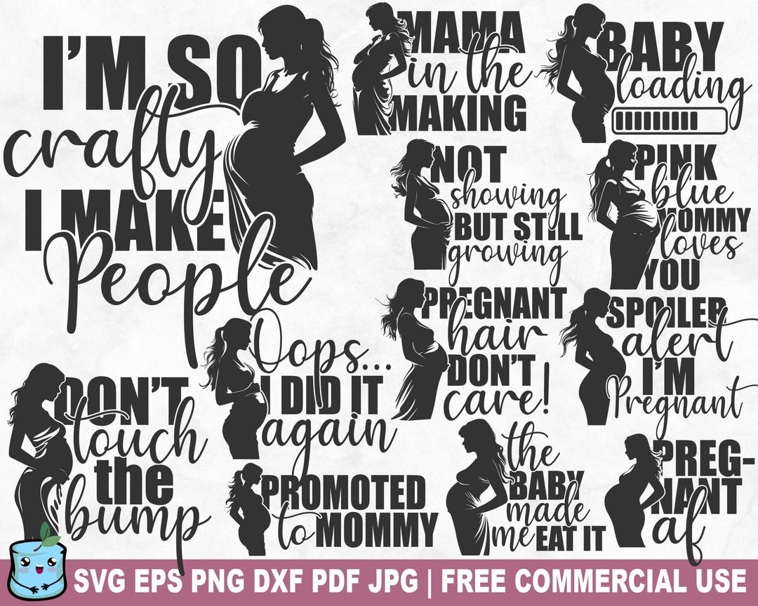Pregnancy SVG Bundle | Pregnant SVG Cut File | Instant Download ...