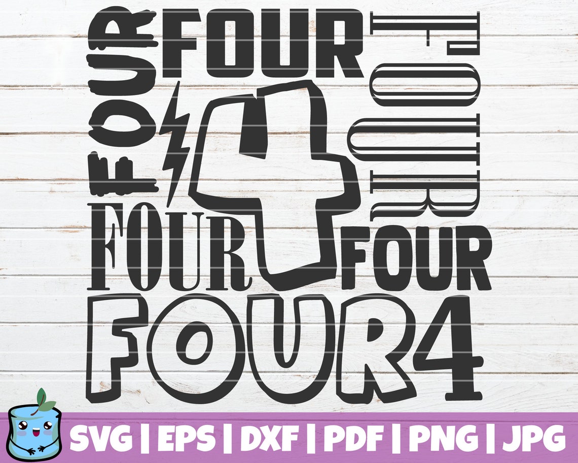 Number Four SVG Cut File Commercial Use Instant Download | Etsy