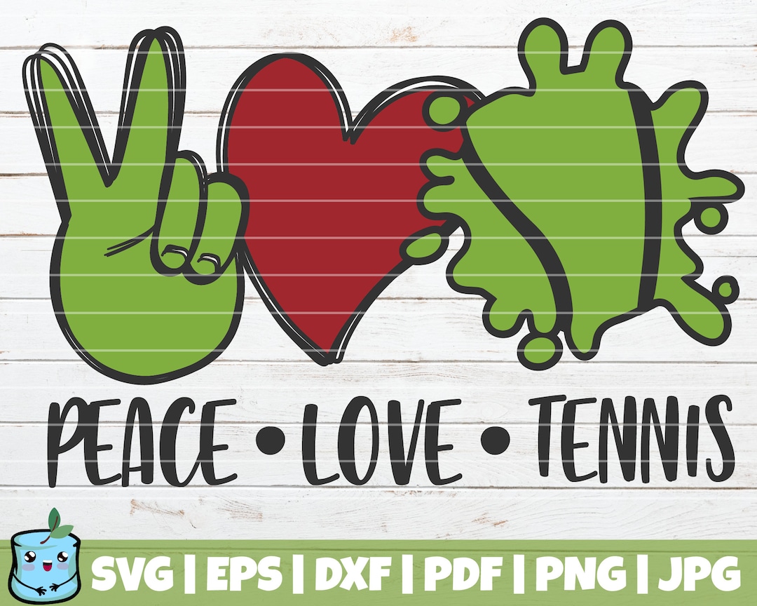 Peace Love Tennis SVG Cut File Commercial Use Instant - Etsy