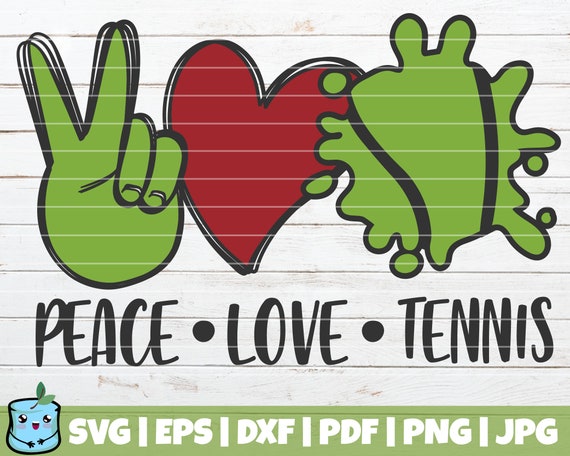 Peace Love Tennis SVG Cut File Commercial Use Instant | Etsy