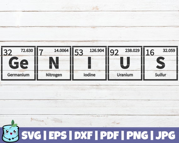 Genius Periodic Table SVG Cut File Commercial Use Instant - Etsy UK