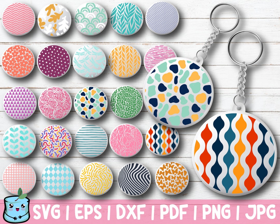 Round Pattern Key Fob SVG Bundle | Pattern Keychains SVG Templates ...