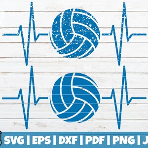 Volleyball Heartbeat SVG Cut File Commercial Use Instant Download SVG ...