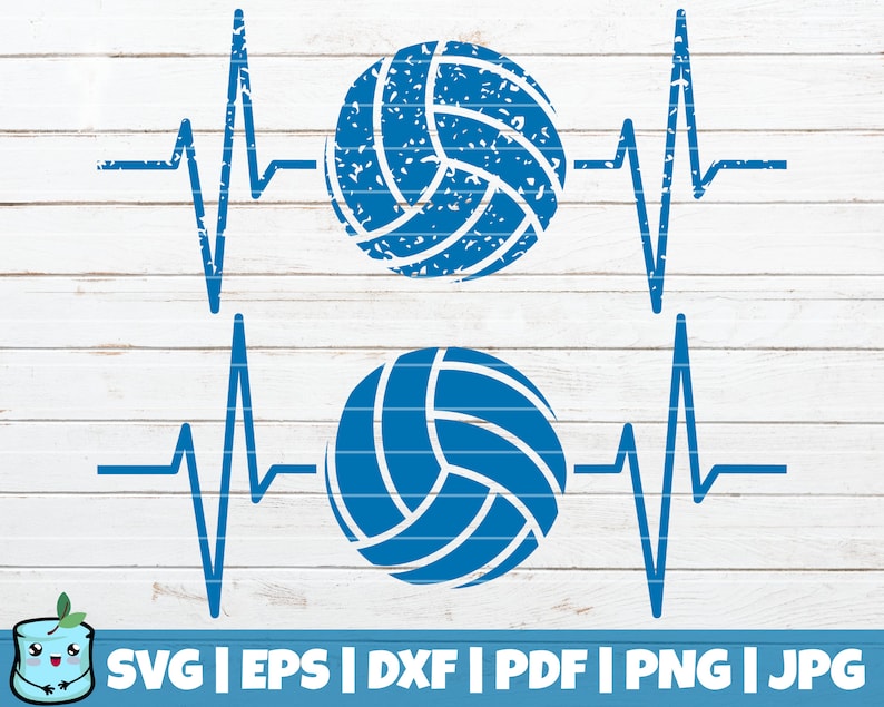 Volleyball Heartbeat SVG Cut File commercial use instant | Etsy