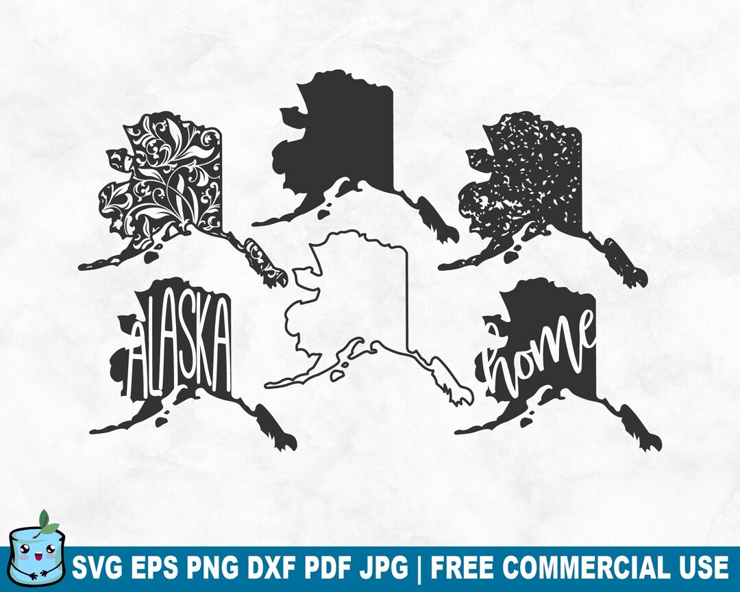 Alaska State SVG Bundle | SVG Cut Files | Commercial Use | Instant ...