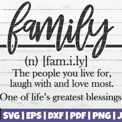 Family Definition SVG Cut File Commercial Use Instant - Etsy